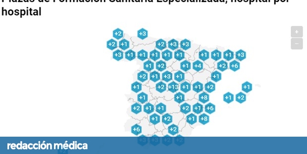 Así se distribuye la oferta MIR 2020, hospital por hospital